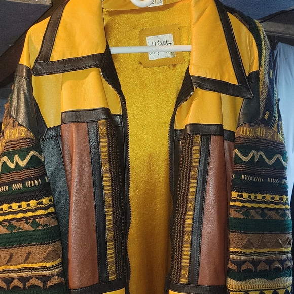 Manart | Jackets & Coats | Manart Mens Colorful Leather Sweater Fabric ...